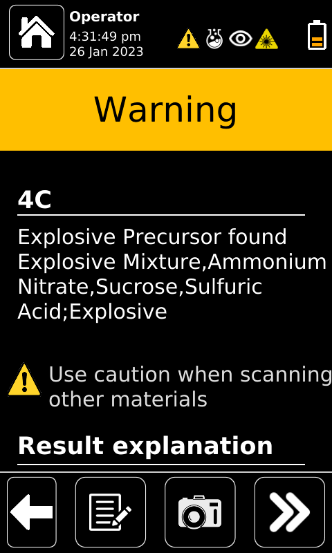 DETECTION OF HOMEMADE EXPLOSIVES