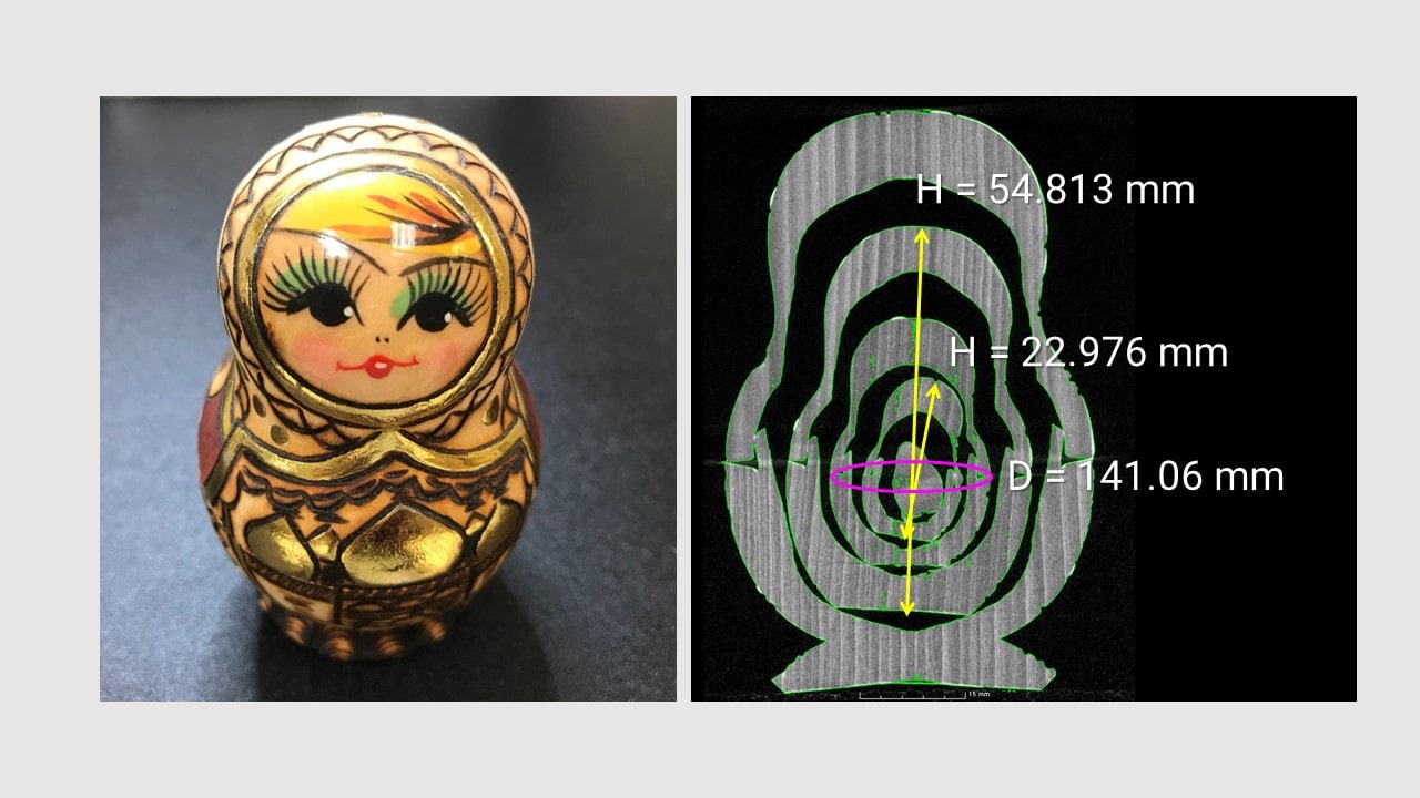 Nesting Doll Dimensional Analysis by X-ray CT